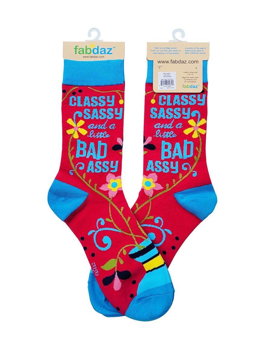 Classy Sassy and a Little Bad Assy Women's Crew Socks | Fabdaz – FabDaz