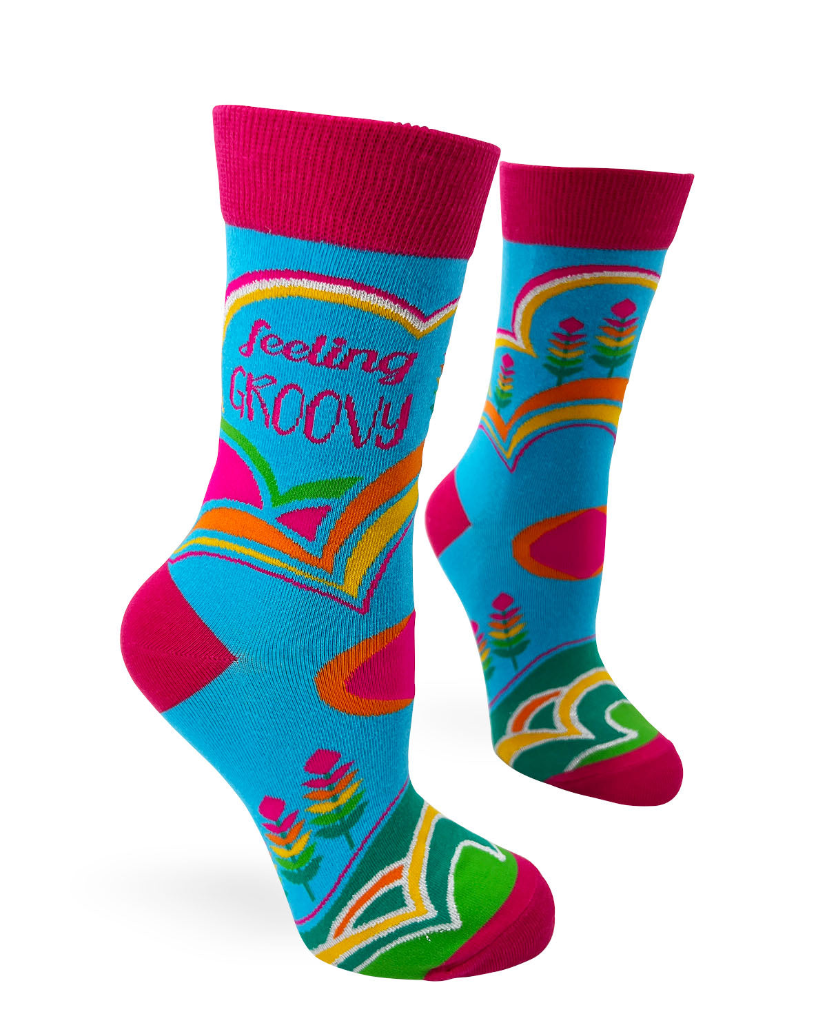 Feeling Groovy Women's Novelty Crew Socks - Fabdaz – FabDaz