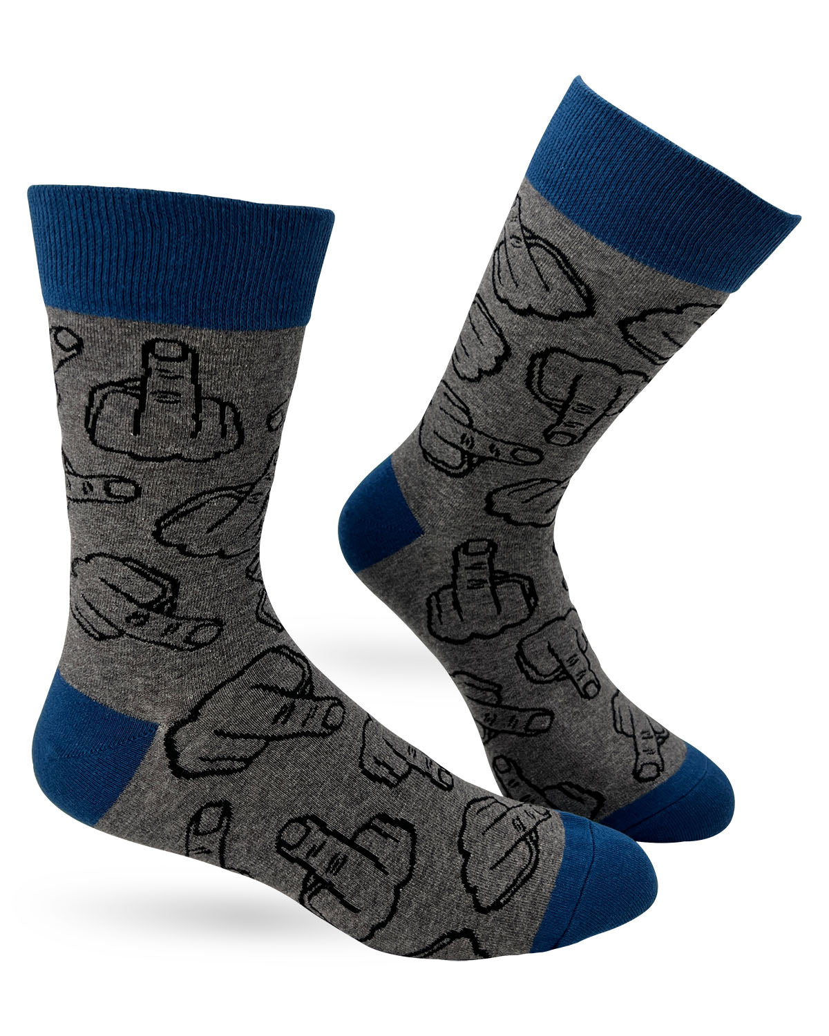 Flip Off Finger Men's Novelty Crew Socks - Fabdaz – FabDaz